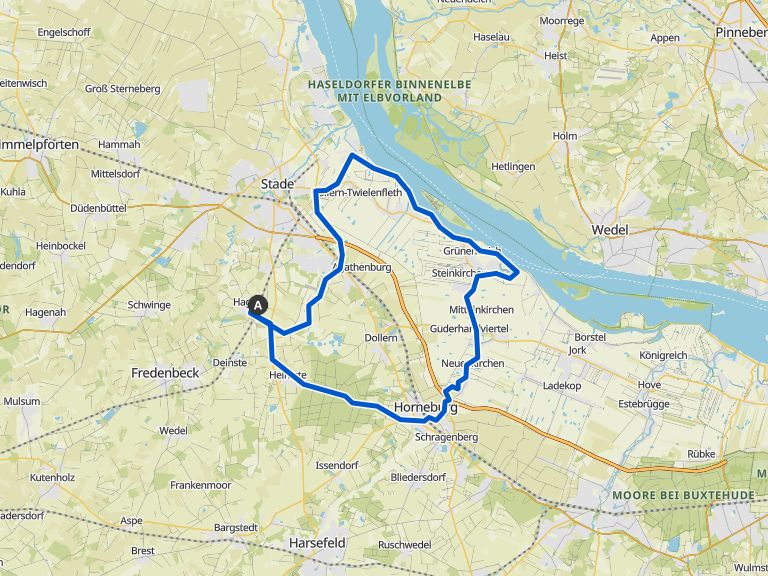 19.1.2025 E-Bike-Tour: Rundfahrt Wald Ort Lühe Elbe | giro in bici | komoot